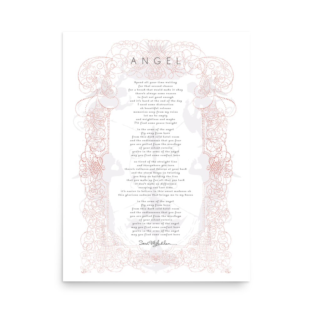  Angel Lyric Poster SarahMcLachlan